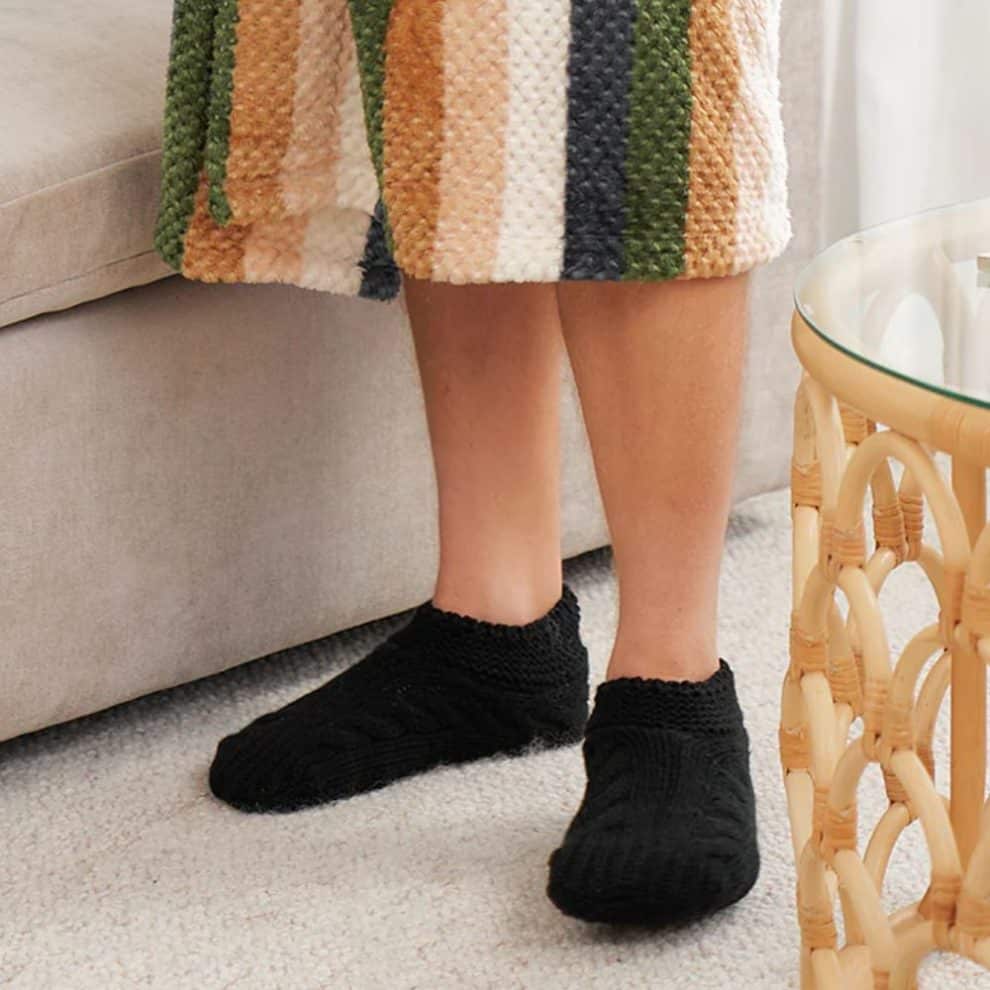 Mens Black Slouchy Slippers | Sending Hugs